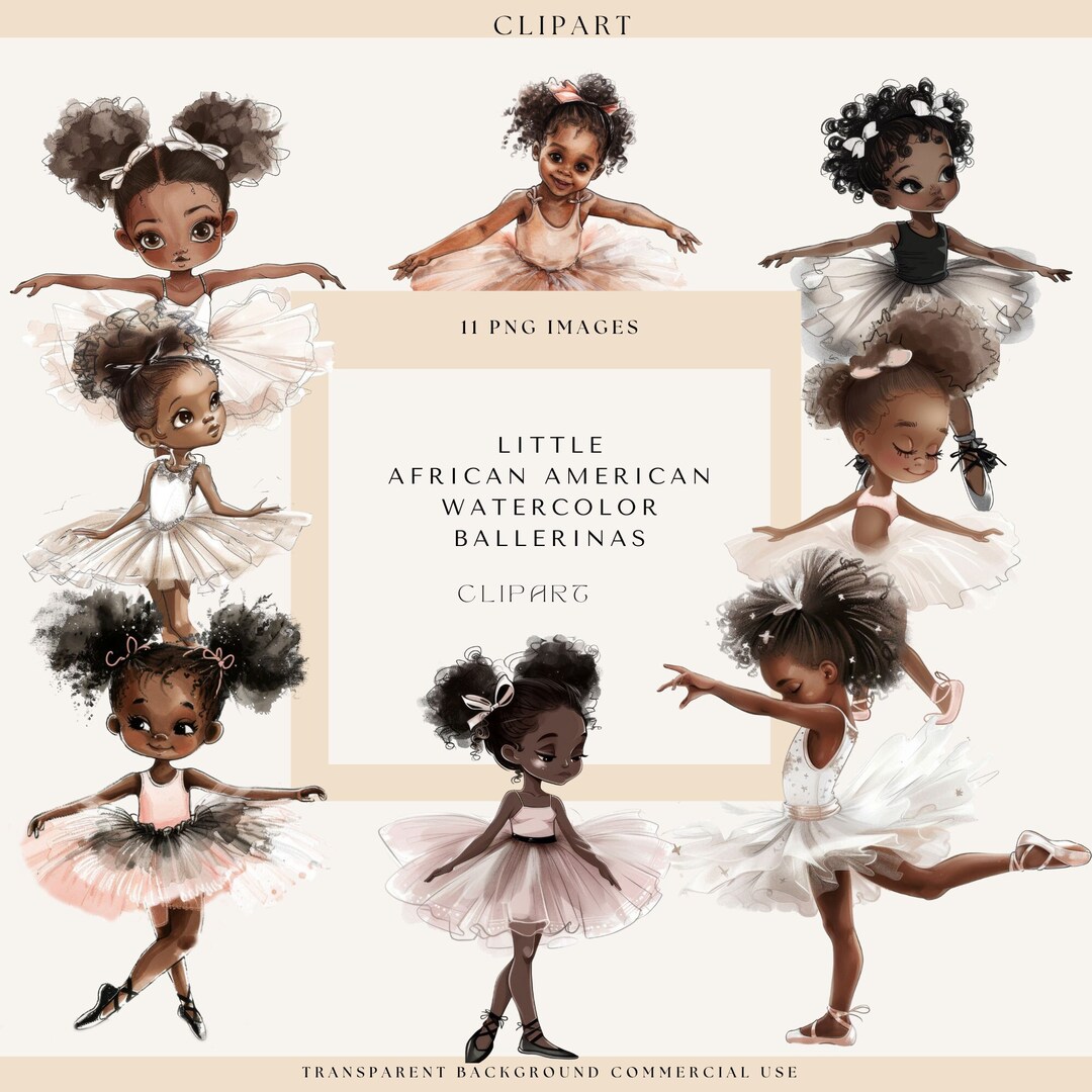 African American Ballerina, Ballerina Clipart, Watercolor Ballerina ...