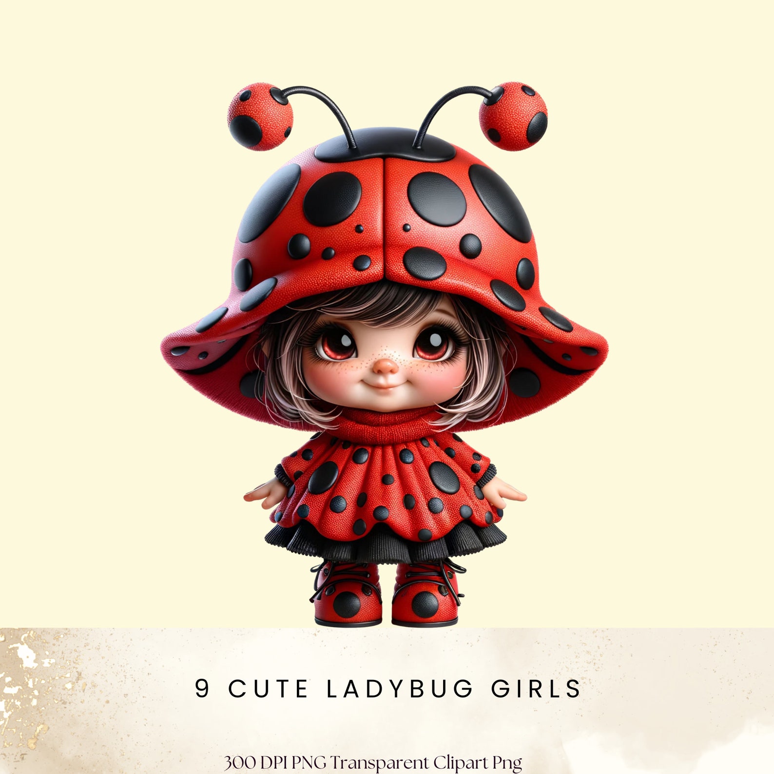 Ladybug Girl Clipart, Ladybug Clip Art, Love Bug Clipart, Cute Girl ...