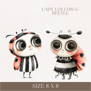 Whimsy Garden Beetle, Garden Clipart, Cute Bug Clipart, Whimsical ...