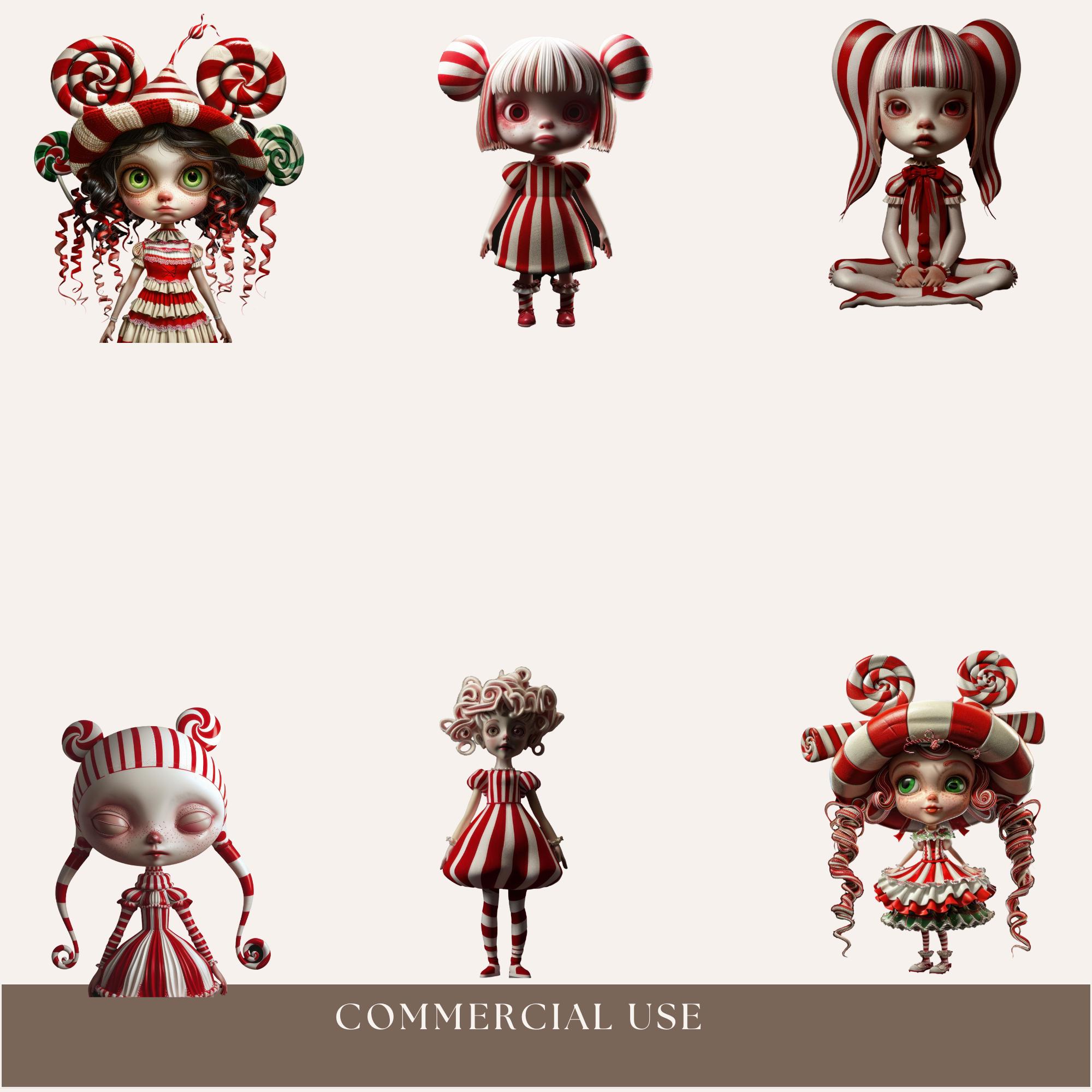 Whimsy Christmas Candy Cane Girls Clipart, Christmas Girls Clipart ...
