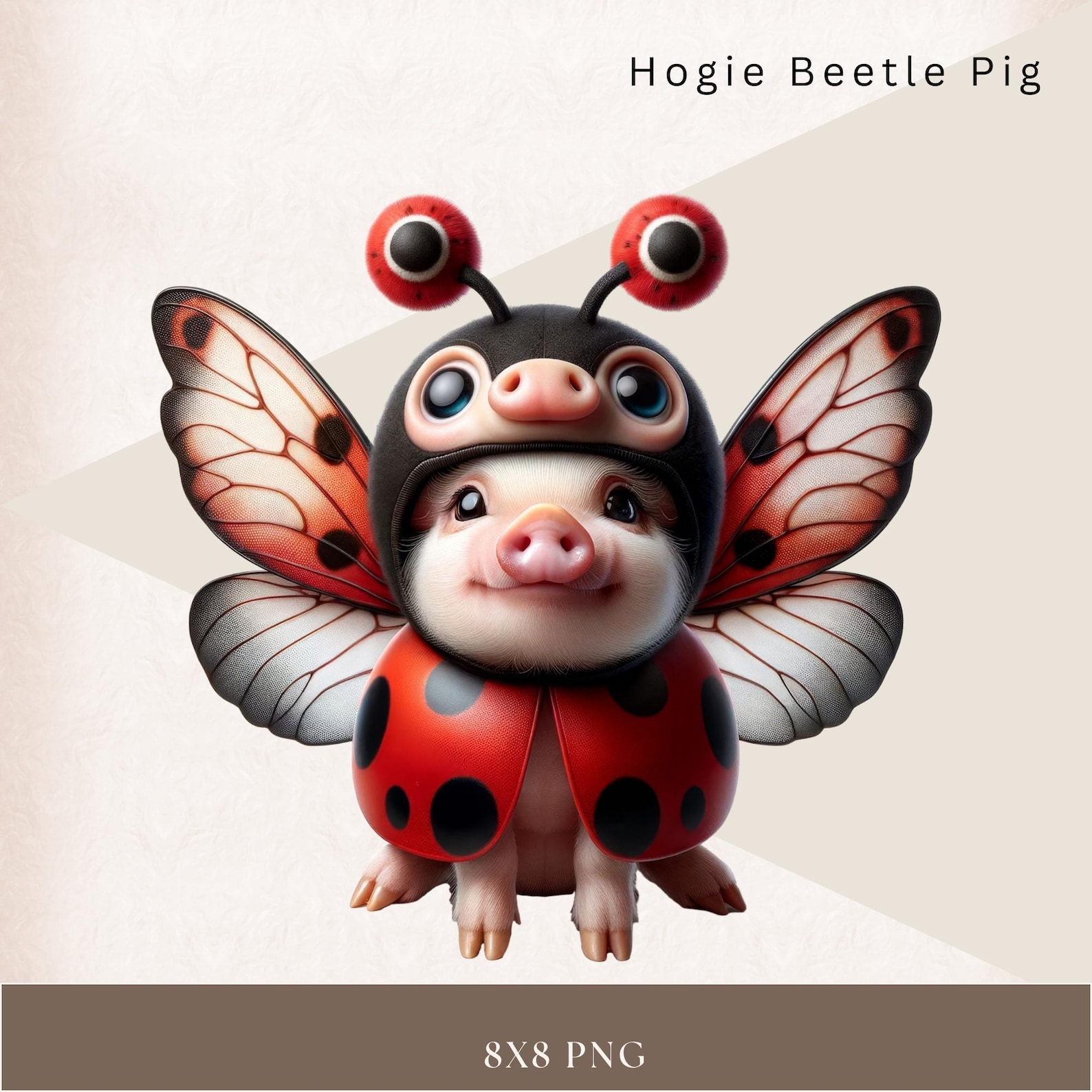 Cute Pig Clipart, Lady Bug Pig, Lady Bug Clipart, Fashion Clipart ...