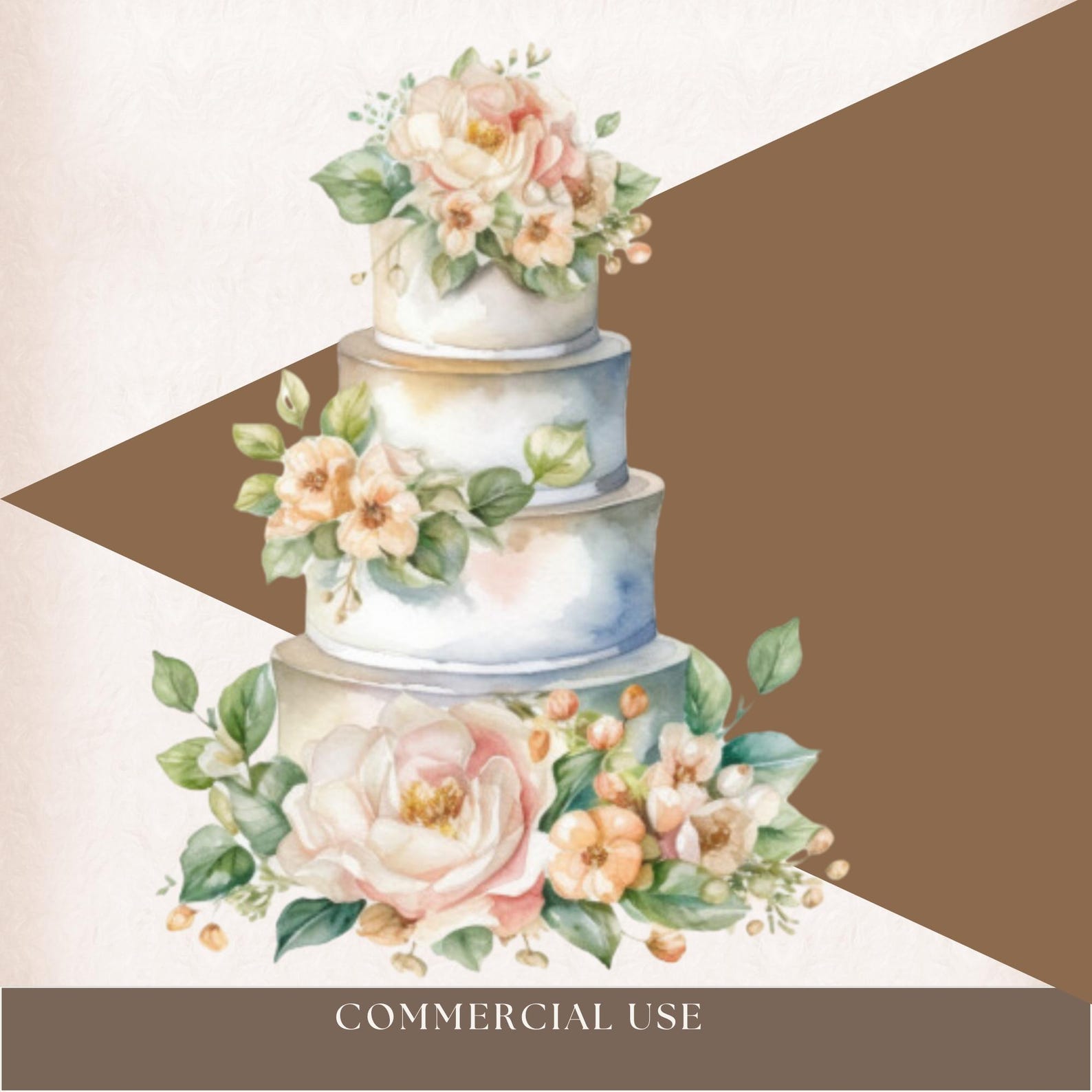 Watercolor Wedding Cake Clipart, Commercial Use, Transparent Pngs ...