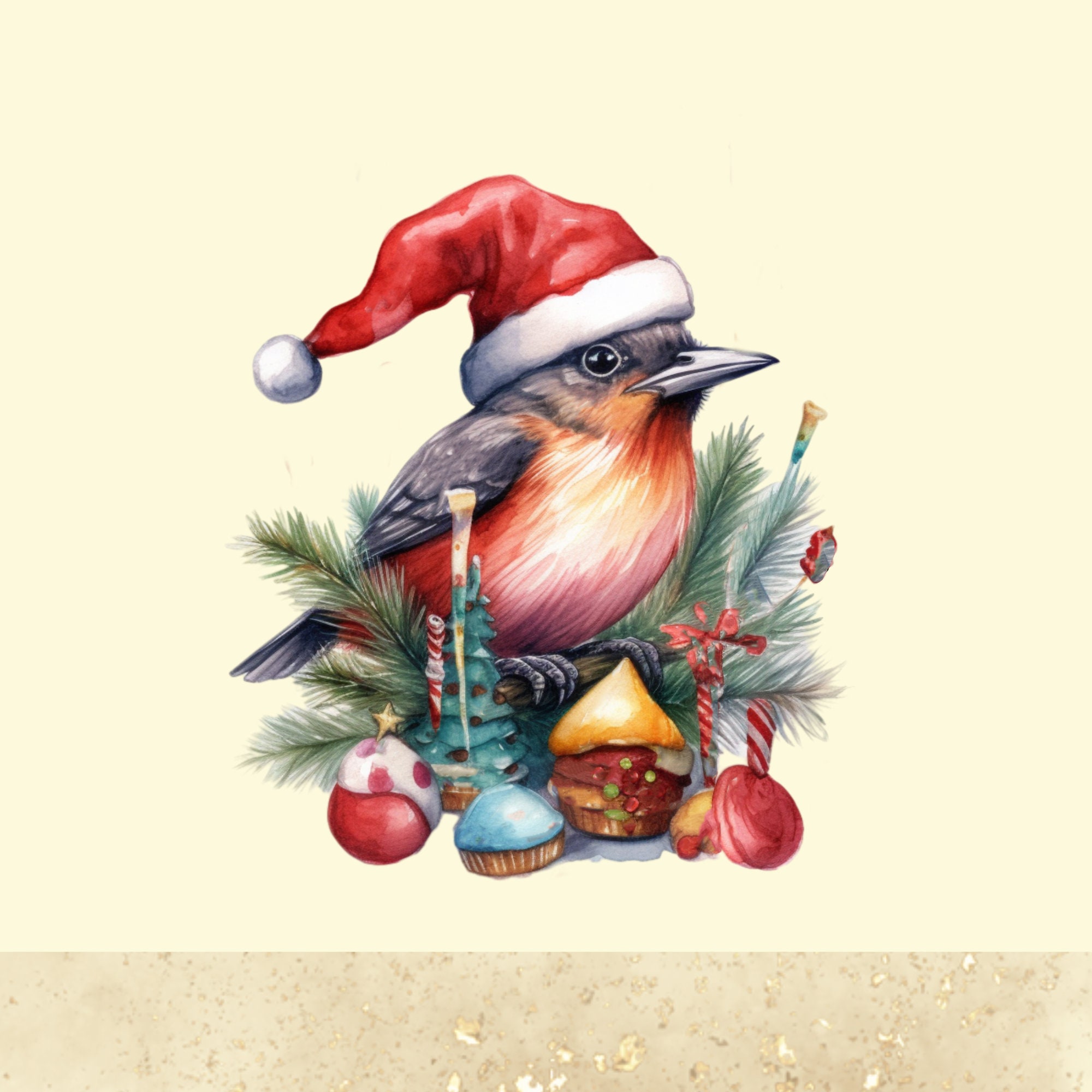 Christmas Bird Clipart, Bird Clipart, Digital Download, Commercial Use ...