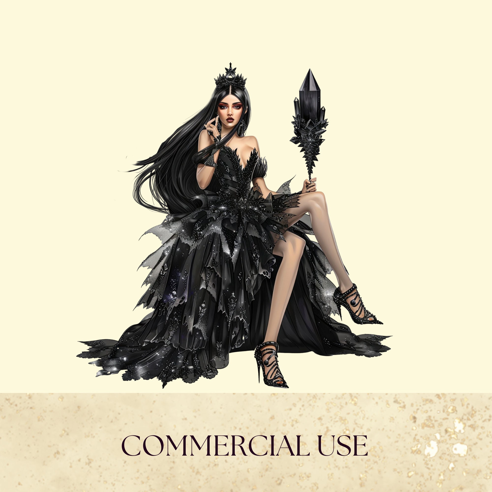 Crystal Clipart, Obsidian Crystal Girl, Gemstone Clipart, Fantasy ...