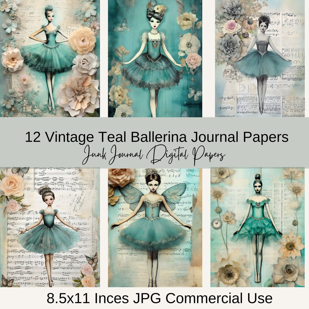 Ballerina Junk Journal, Vintage Dance Pages, Ballet Scrapbooking Papers ...
