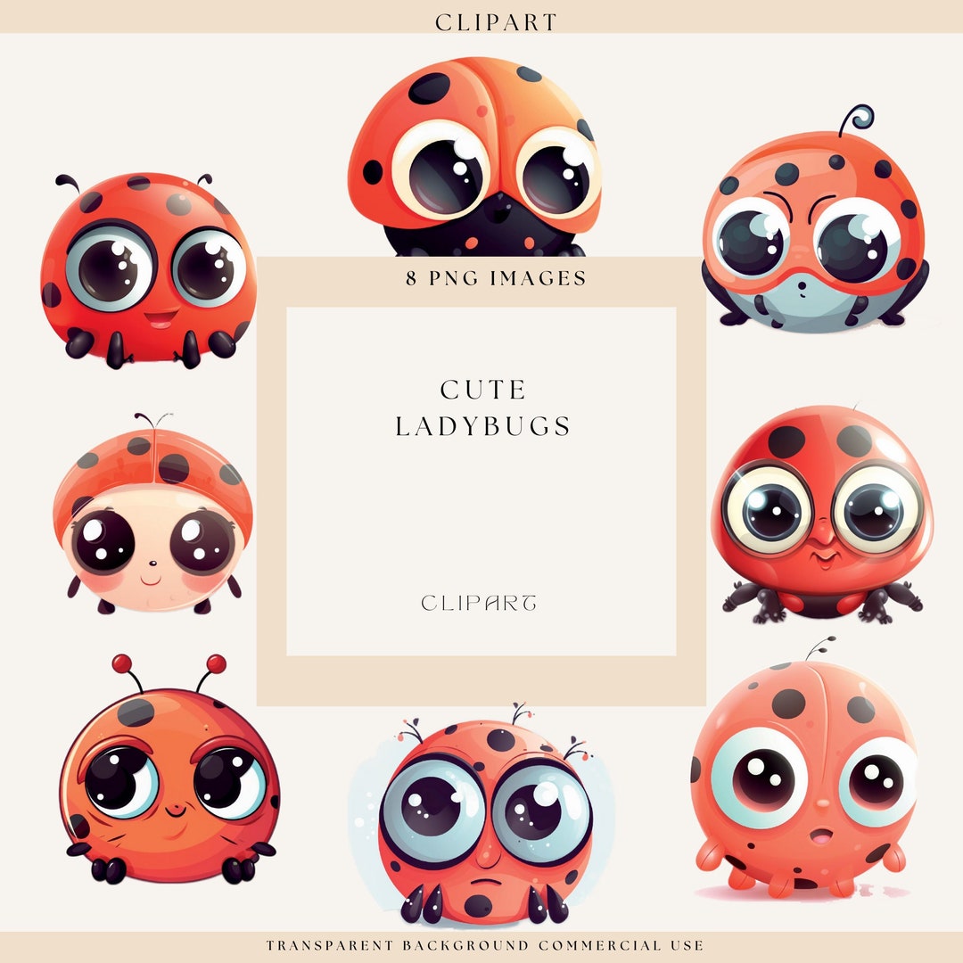 Cute Ladybug PNG Bundle, Digital Crafts Designs Transparent, Lady Bug ...