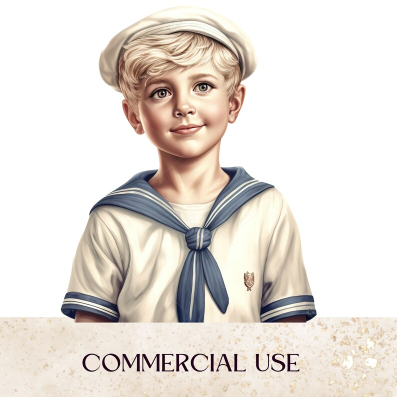 Cute Sailor Boys Clipart Nautical Clipart Little Sailor - Etsy