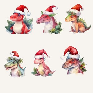 Christmas Dinasaur Clipart, Watercolor Dinosaurs Clipart, Dinosaurs ...