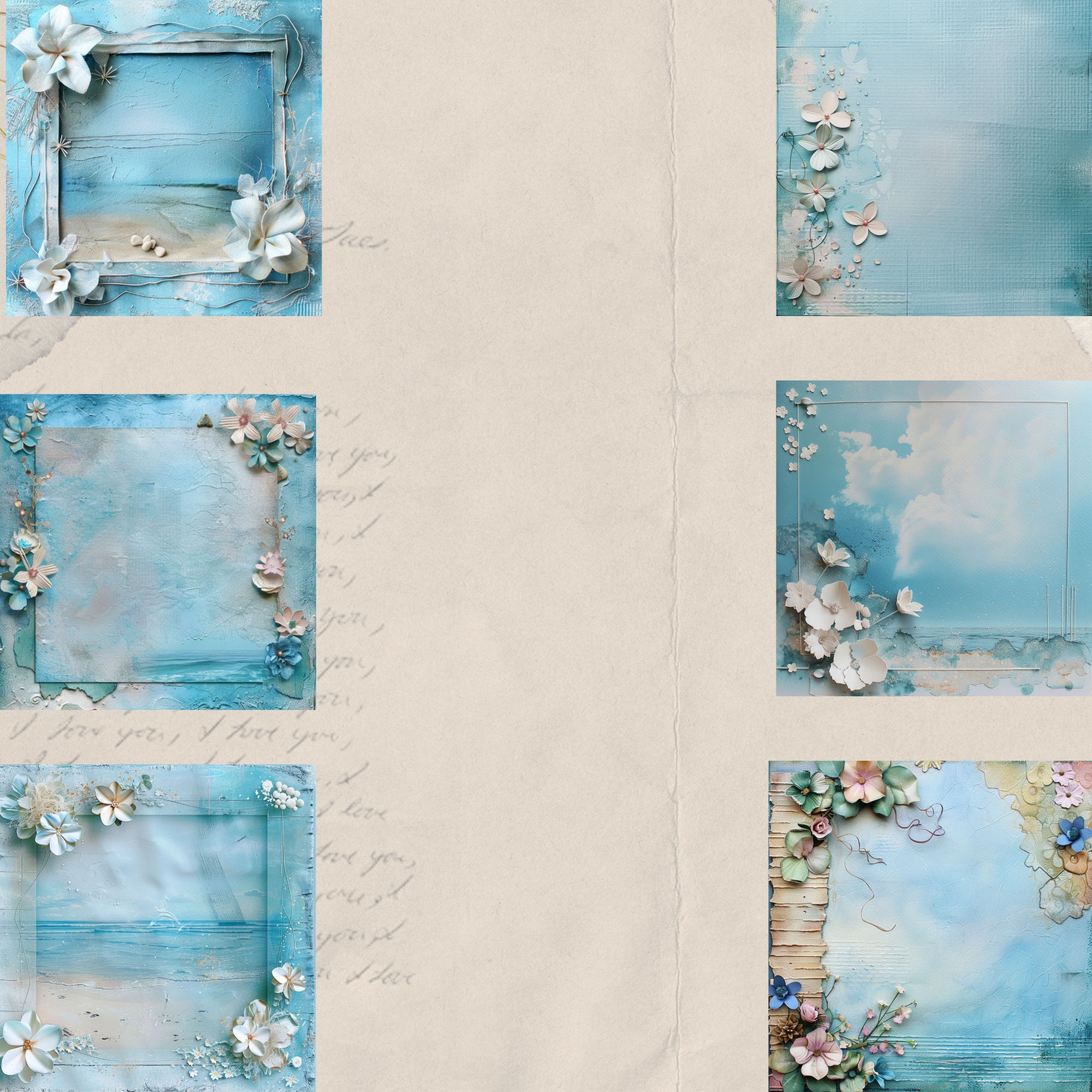 Printable Texture Shabby Chic Digital Papers, Blue Texture Paper, Blue ...