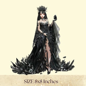 Crystal Clipart, Obsidian Crystal Girl, Gemstone Clipart, Fantasy ...