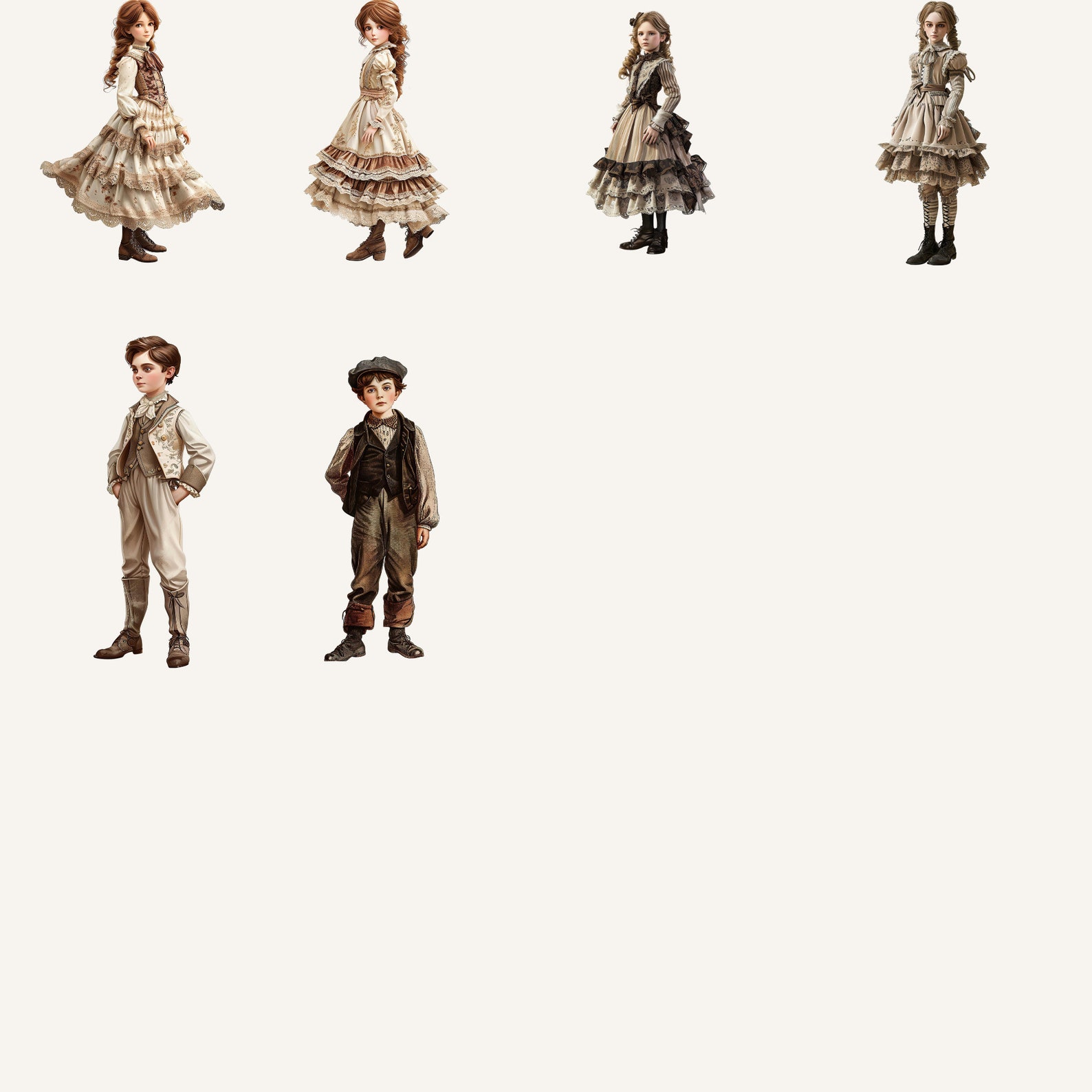 Victorian Clipart, Watercolor Clipart, Victorian Children, Victorian ...