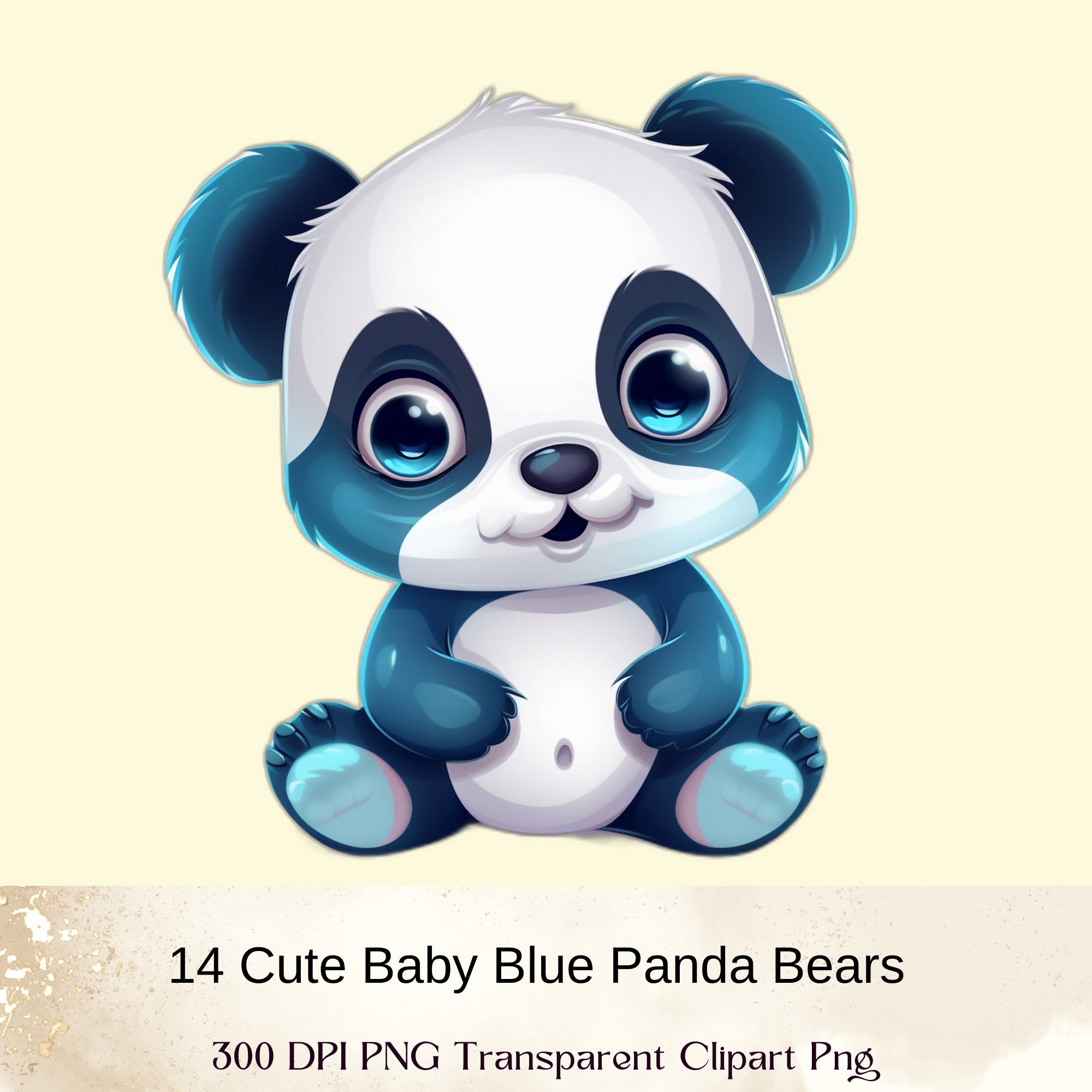 Cute Baby Blue Panda Clipart Baby Shower Gender Reveal Boy - Etsy