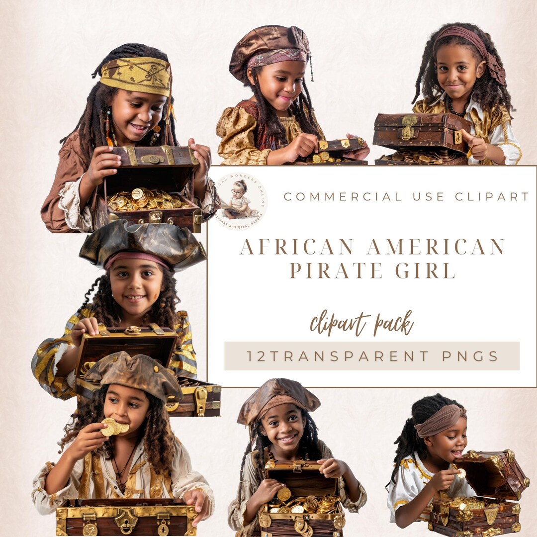 African American Clipart, Transparent PNG, Pirate Girl Graphics ...