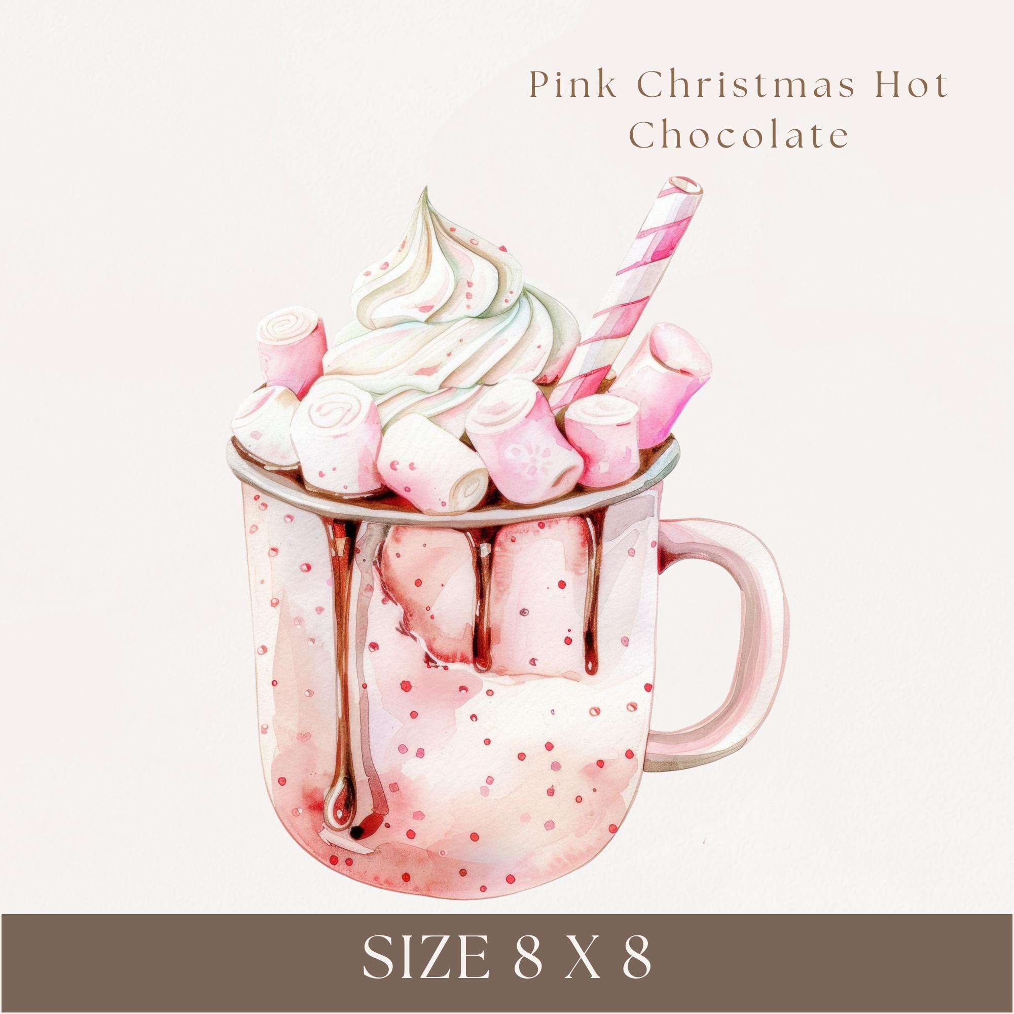 Pink Christmas Hot Chocolate Clipart, Festive Season Png, Winter ...