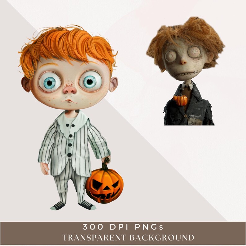 Halloween Kids Clip Art Clipart Pack, Transparent PNG, Quirky Halloween ...