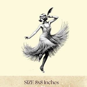 Flapper Girls 1920's, Vintage Women Clipart, Girl Dancing Sitting at A Bar, Commercial Use, Art ...