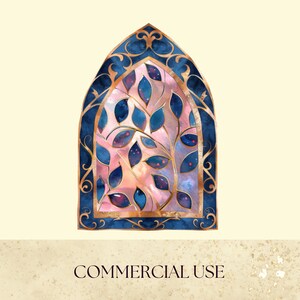 Watercolor Stained-glass Windows Clipart, Vintage Church Window With ...