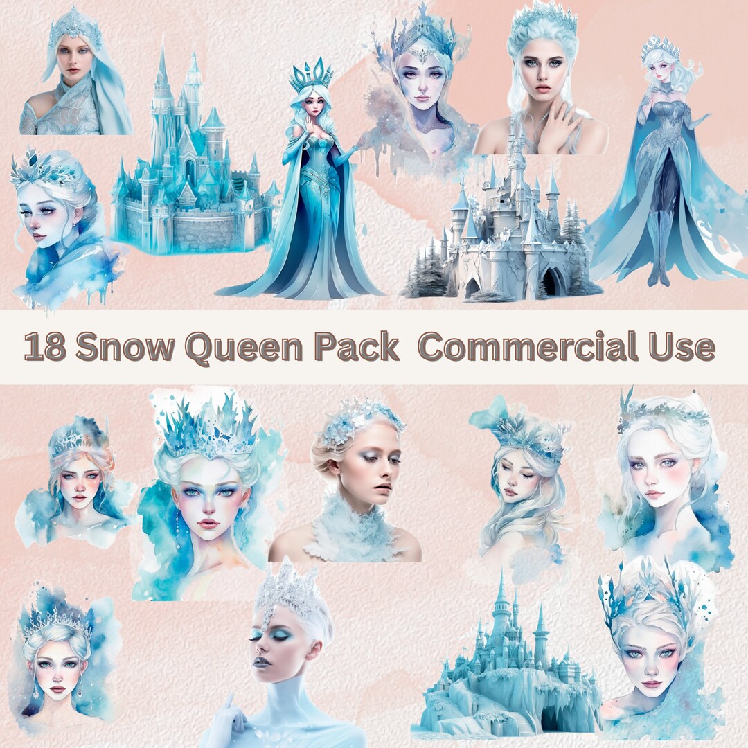 Snow Princess Clipartfrozen Inspired Clipart Snowflakes - Etsy