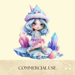 Fluorite Crystal Clipart, Fluorite Crystal Girl, Fantasy Clipart ...