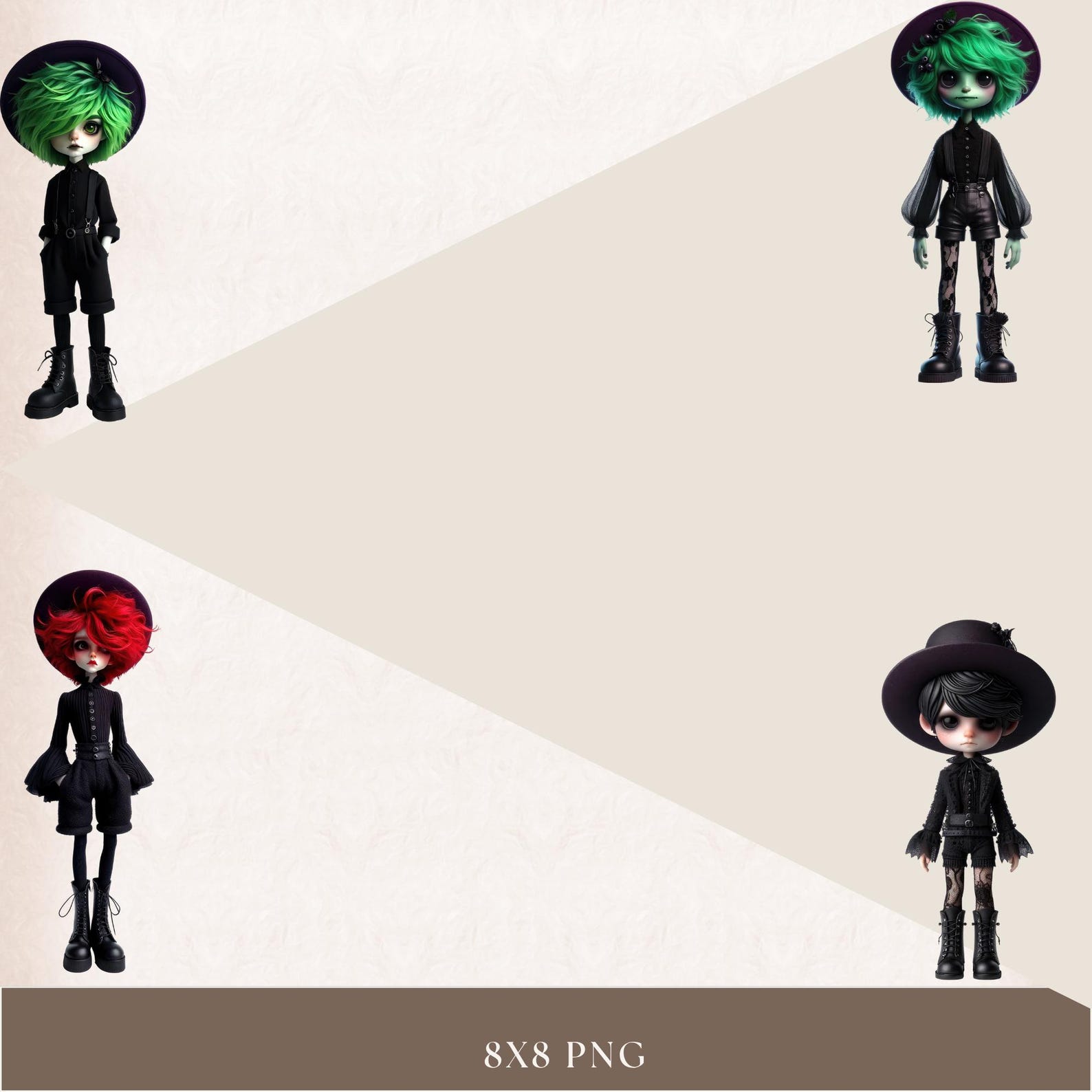 Goth Kids Clipart, Quirky Kids, Gothic Watercolor, Junk Journal ...