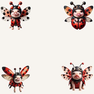 Cute Pig Clipart, Lady Bug Pig, Lady Bug Clipart, Fashion Clipart ...