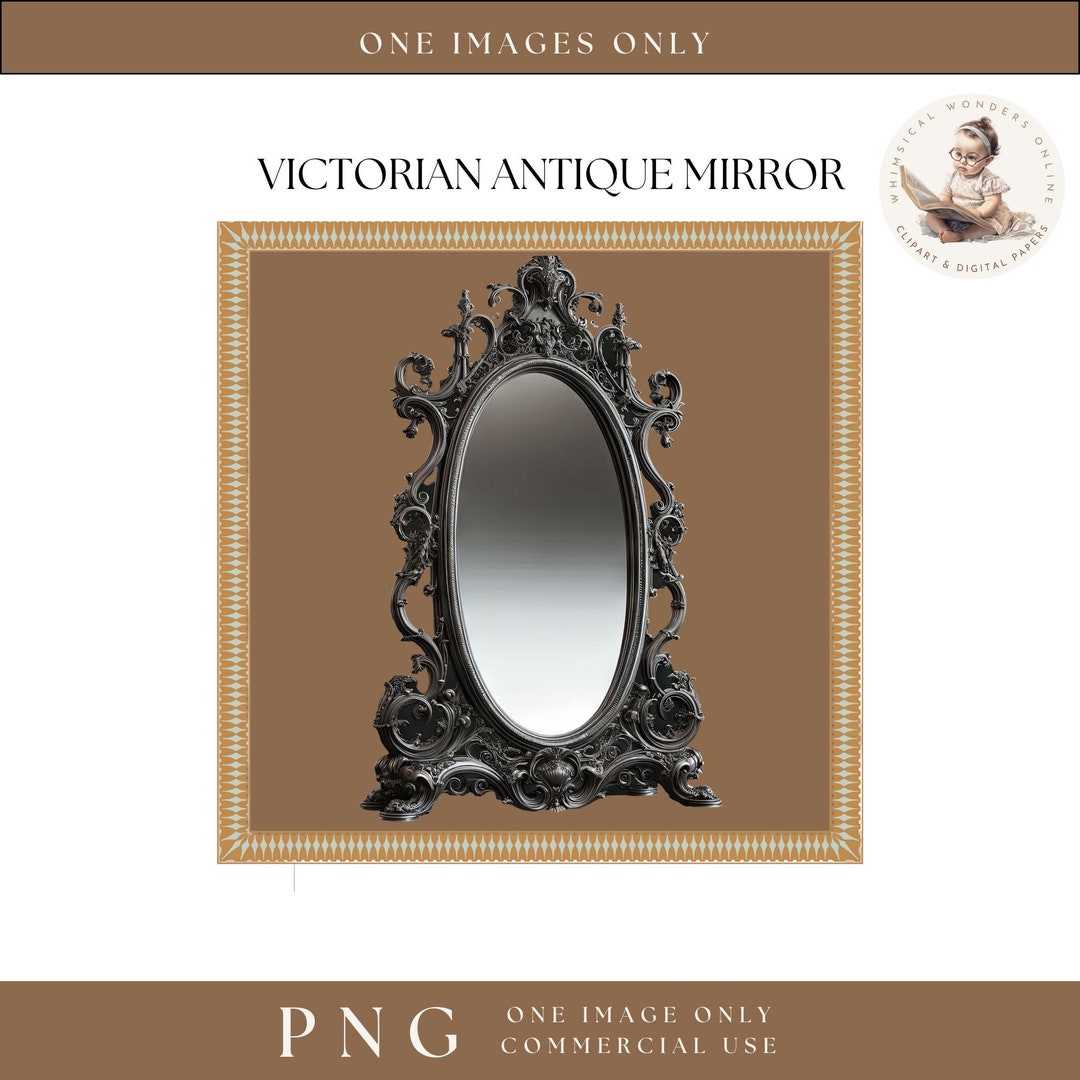 Victorian Antique Mirror, Victorian Clipart, Mirrors Clipart, Victorian ...