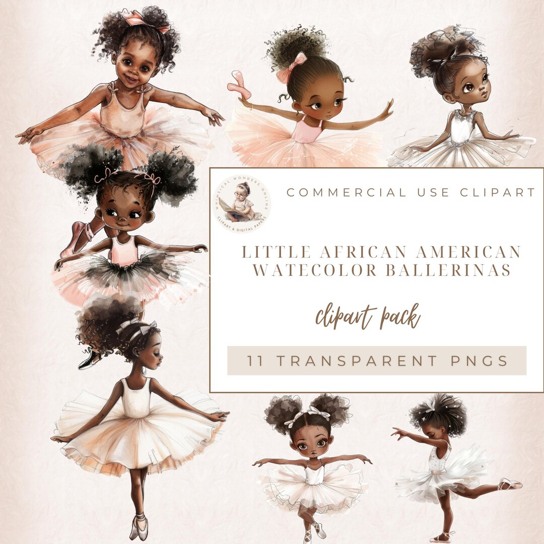 African American Ballerina, Ballerina Clipart, Watercolor Ballerina ...