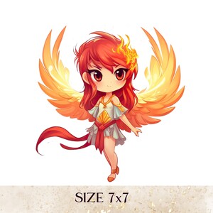 Cute Chibi Phoenix Clipart, Bird Clipart, Chibi Clipart, Commercial Use ...
