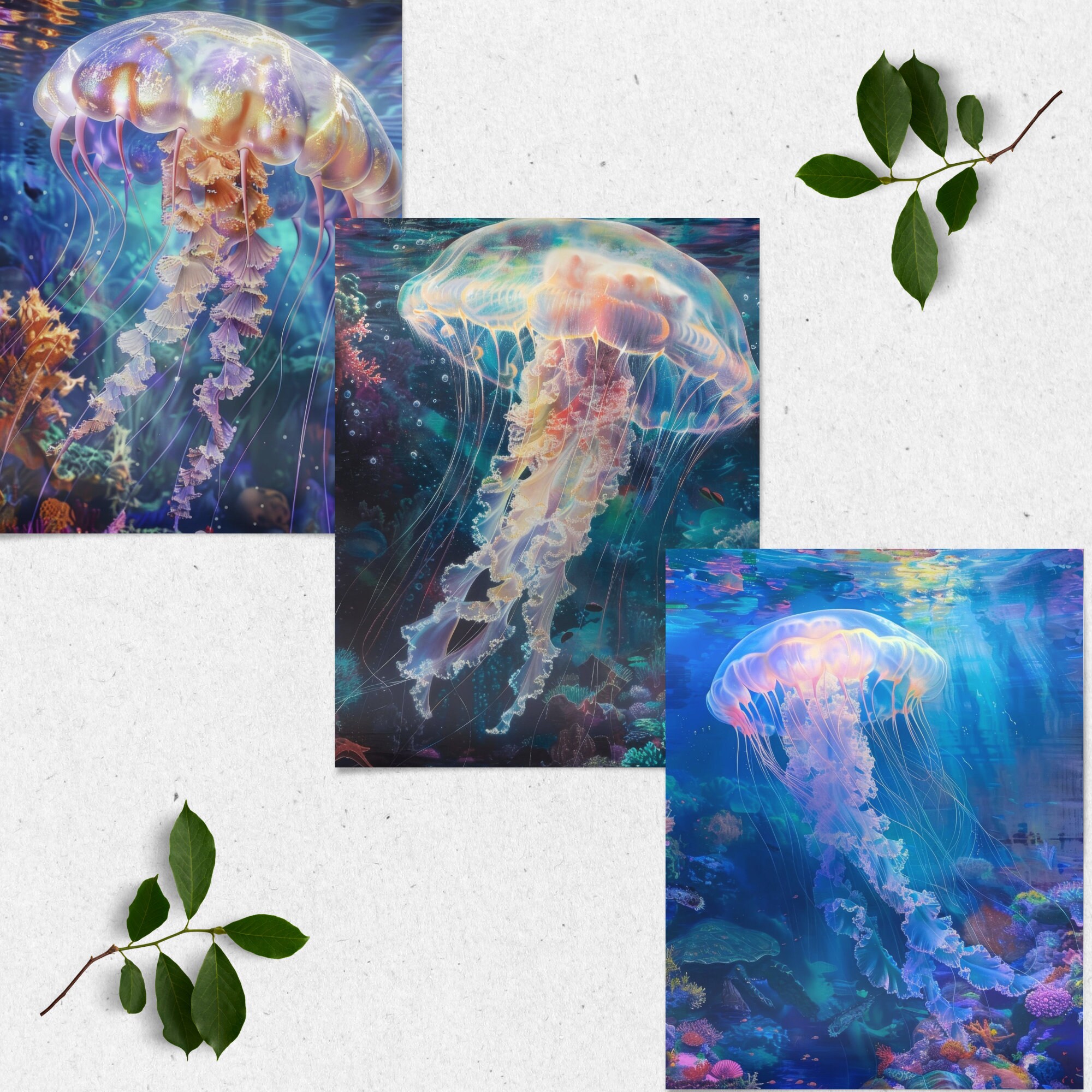Printable Papers, Magical Underwater Jellyfish Journal Papers, Sealife ...