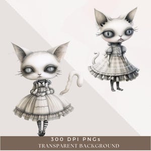 Quirky Girl Clipart, Quirky Cat Girl, Whimsy Cats, Cat Clipart, Funny ...