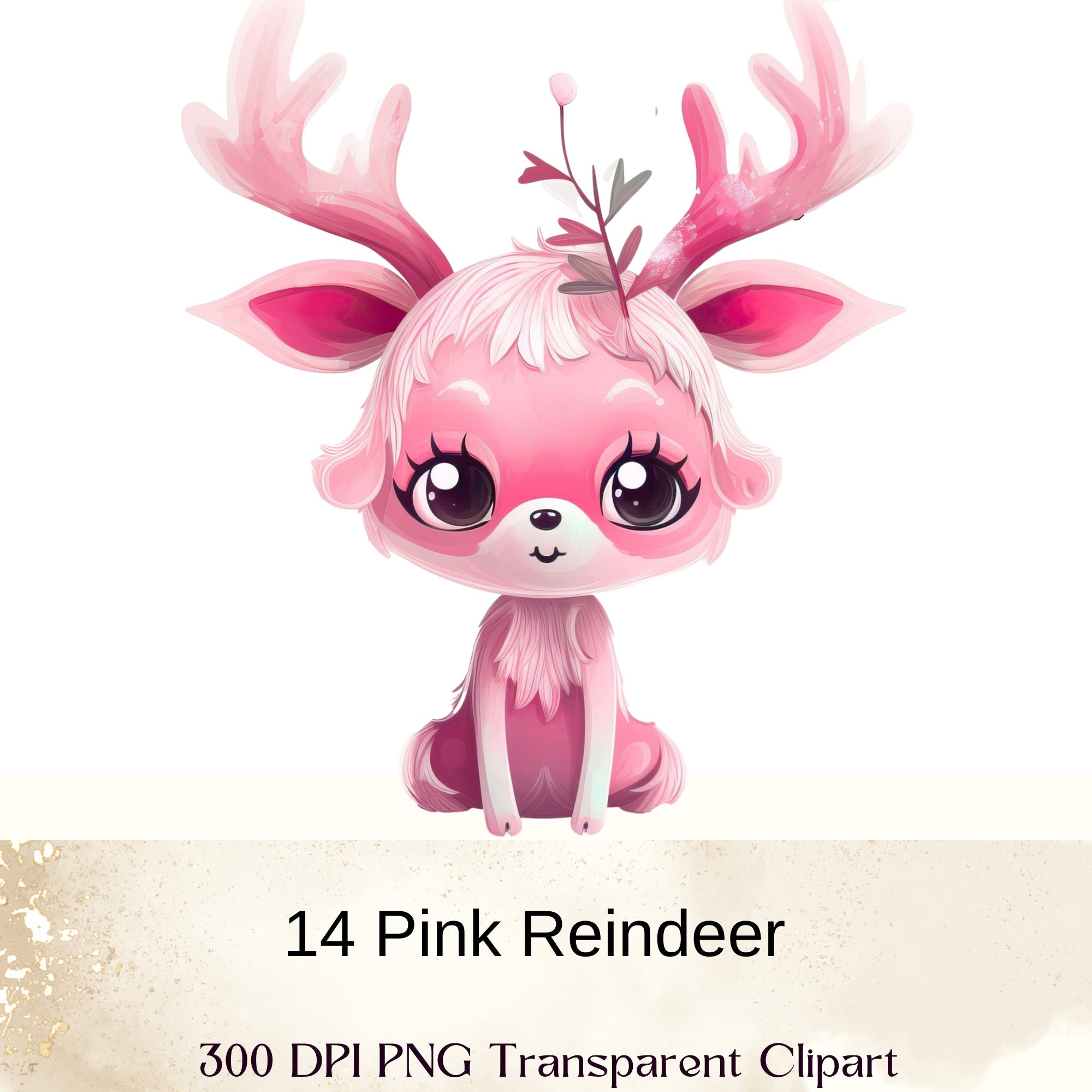 Cute Christmas Reindeer Clipart, Digital Downloads, Commercial Use ...
