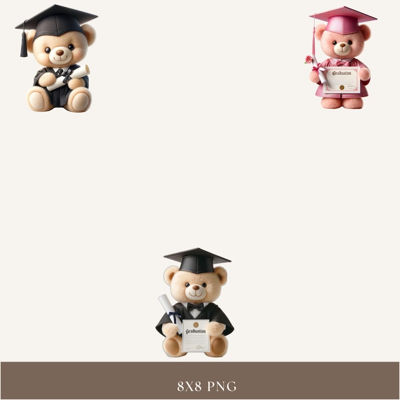 Cute Graduation Teddy Bears Clipart, Graduation Clipart, Grad Bear ...