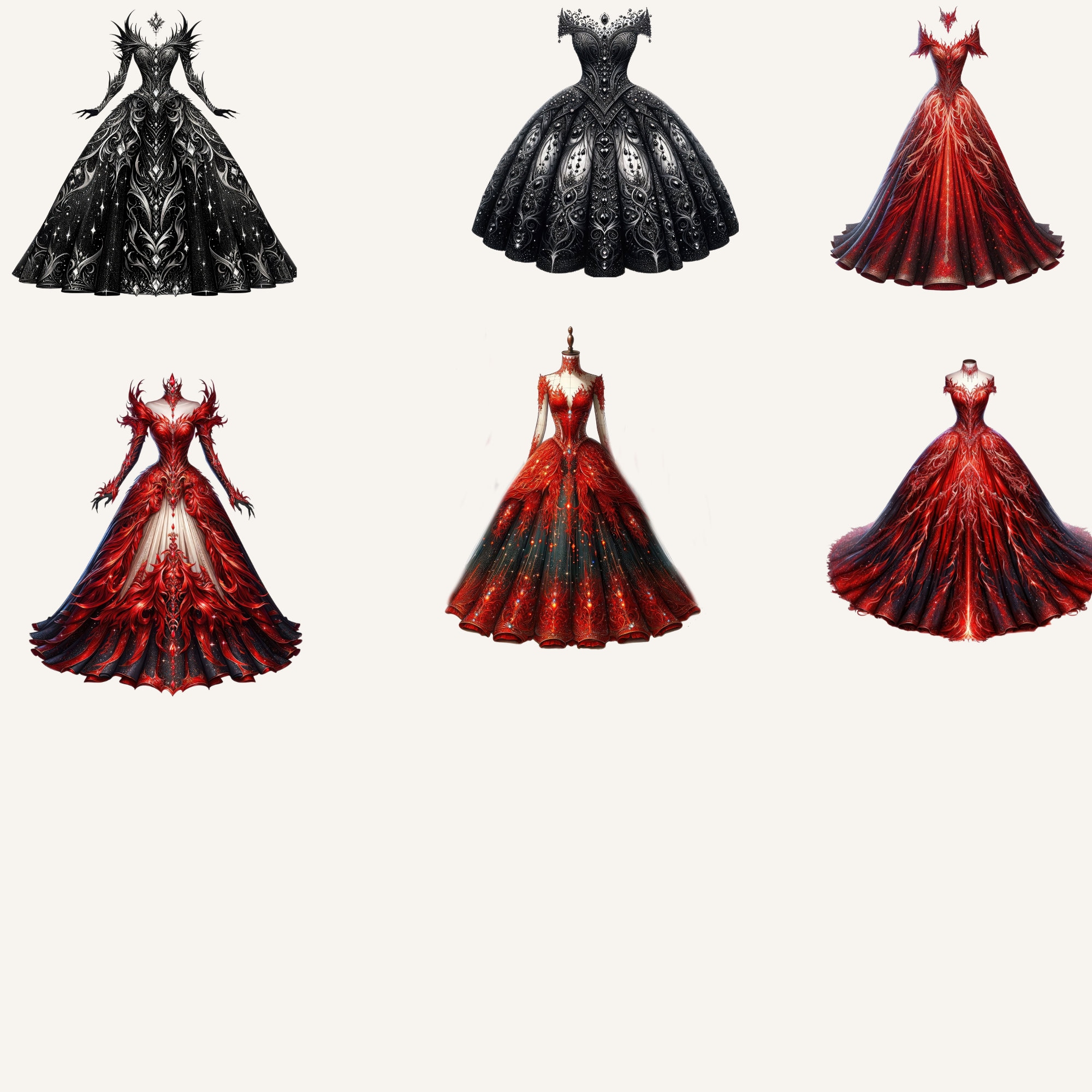 Ball Gown Clipart, Princess Dress, Evil Queen Dress, Party Dress ...