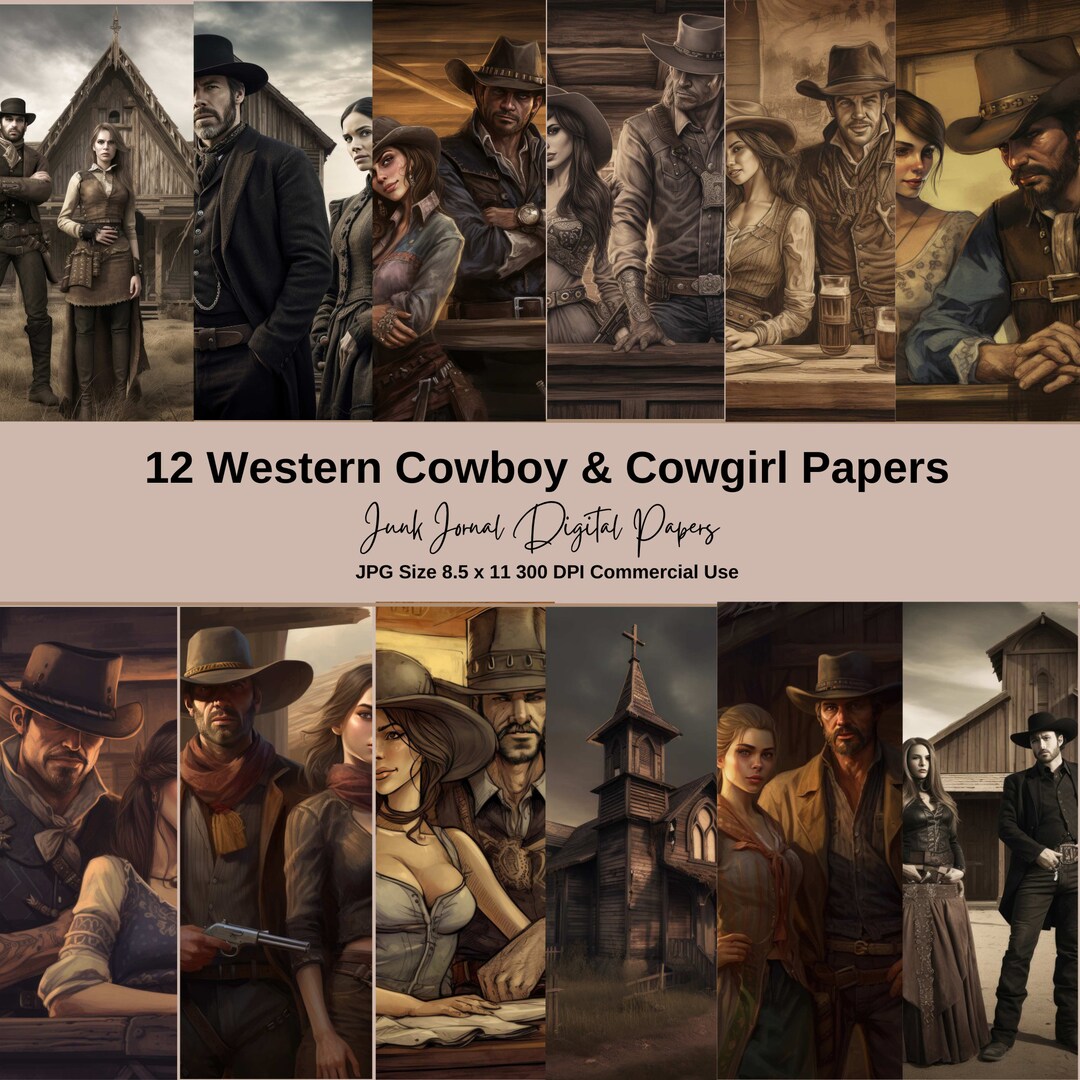 Western Digital Papers, Western Background, Cowboy Digital Papers ...
