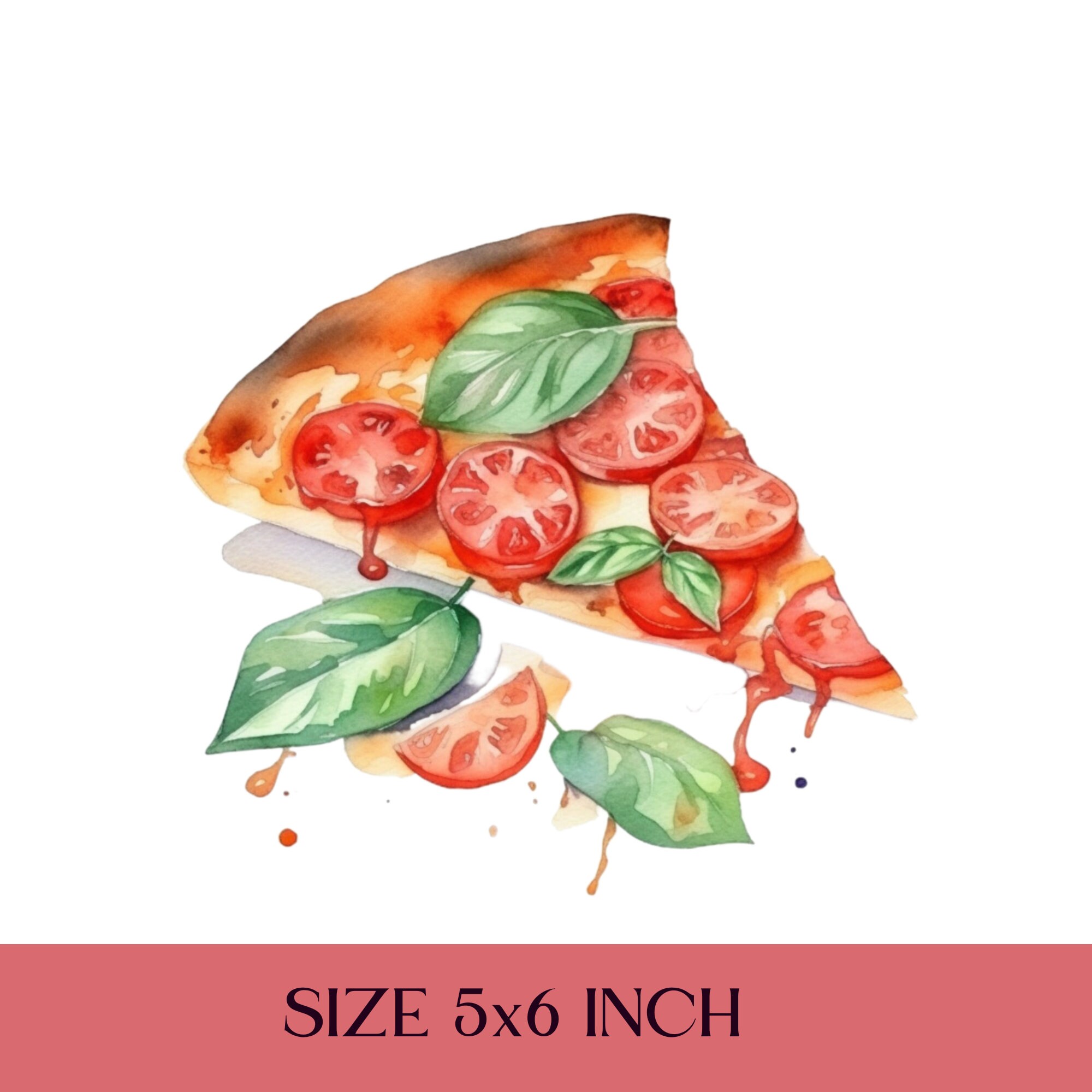 Watercolor Pizza Clipart Bakery PNG Pepperoni Pizza Food - Etsy