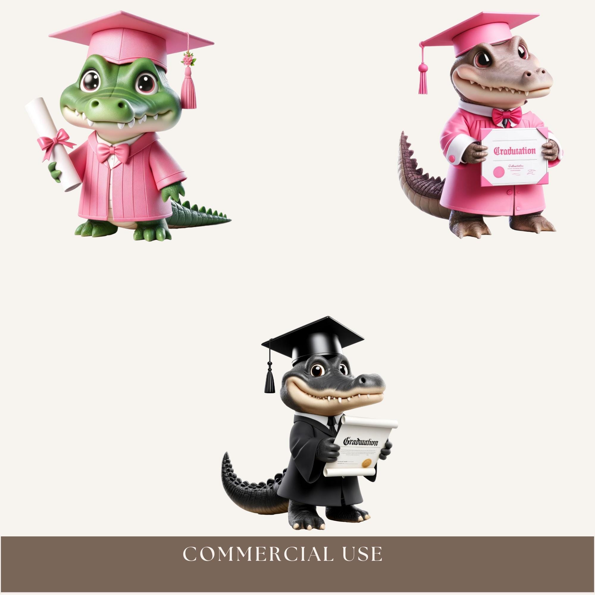 Cute Graduation Little Crocodile Clipart, Graduation Clipart, Grad Croc ...