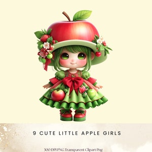 Apple Girls Clipart, Baby Shower Clipart, First Birthday Clipart ...