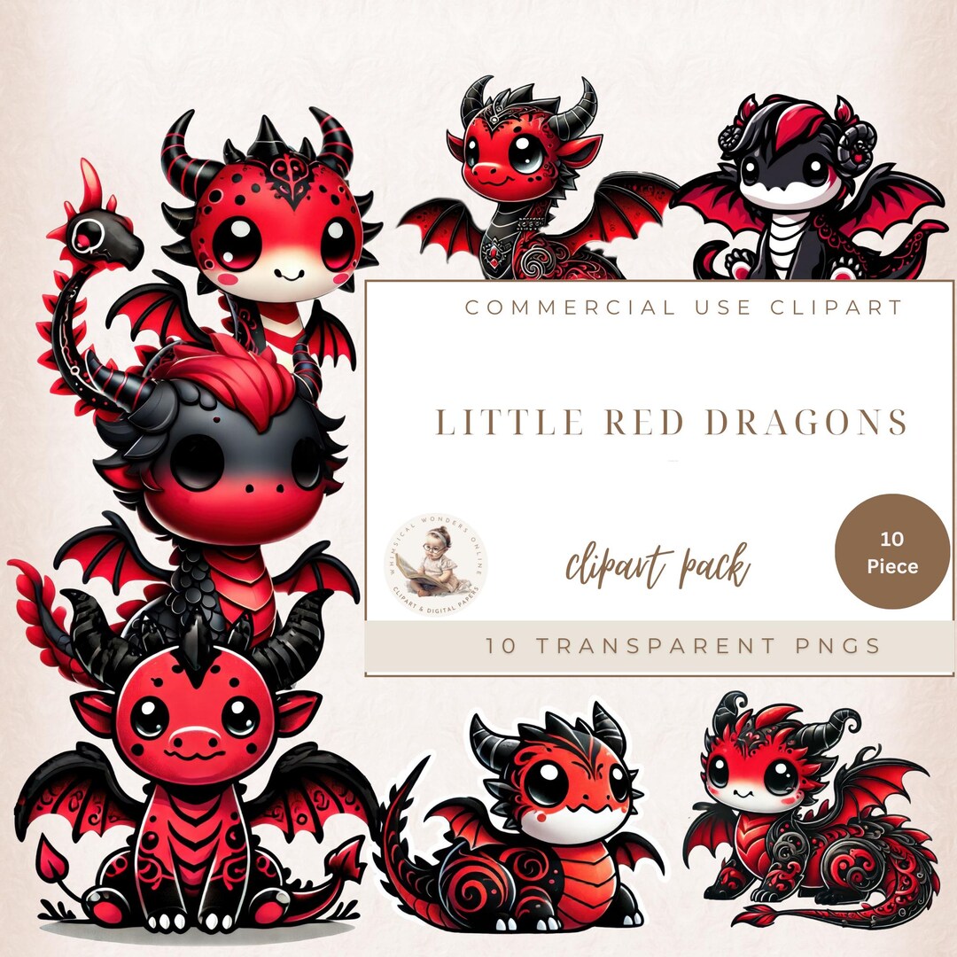 Baby Dragon Clipart, Chinese New Year, Year of the Dragon, Cute Dragon ...
