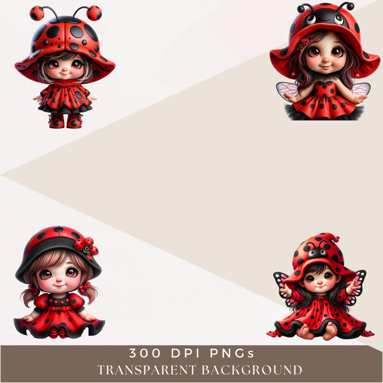 Ladybug Girl Clipart, Ladybug Clip Art, Love Bug Clipart, Cute Girl ...