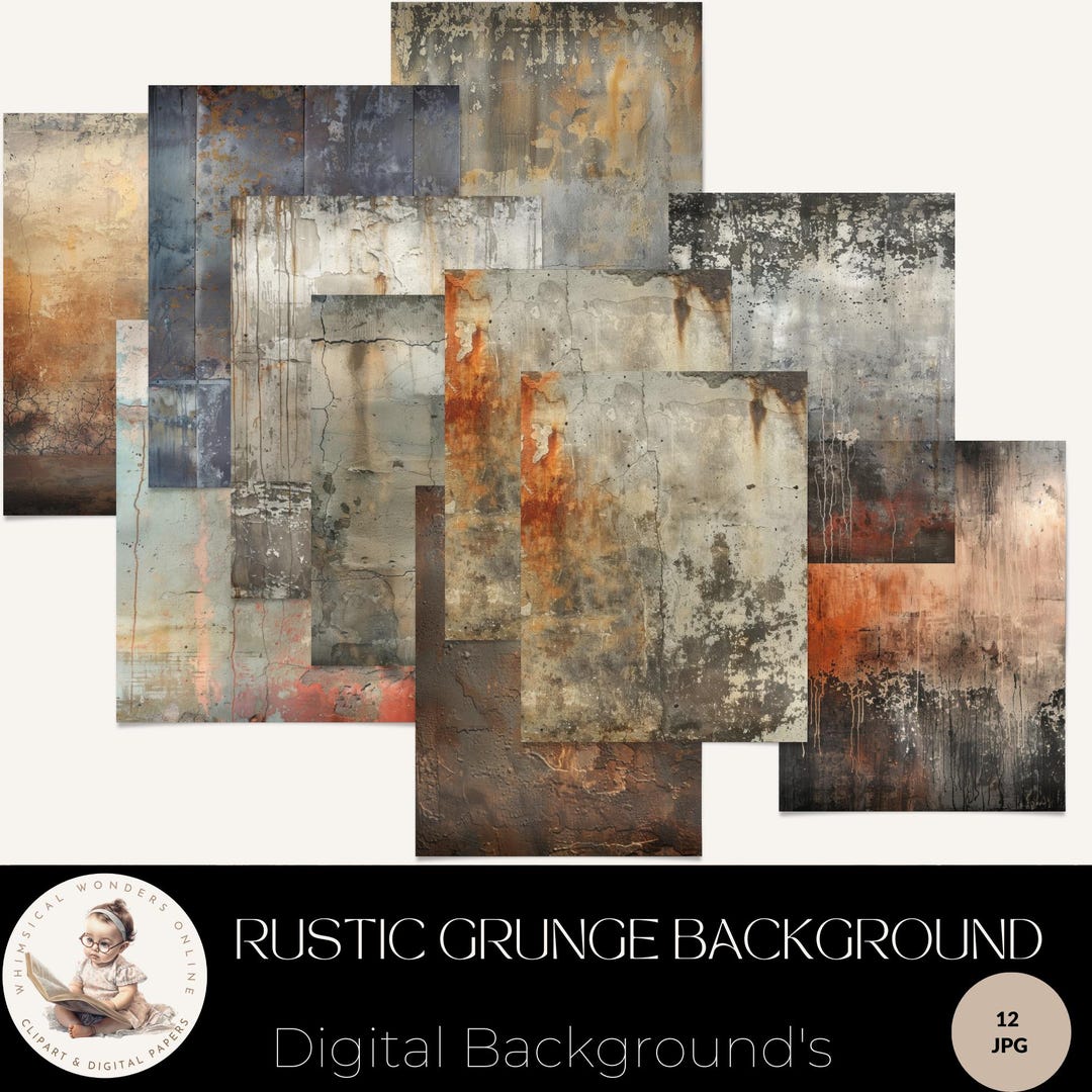 Rustic Grunge Digital Background Papers, Grunge Digital Papers, Rustic ...