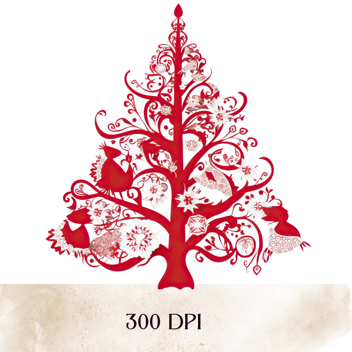Trees Clipart, Paper Style, Christmas Clipart, Christmas Tree ...
