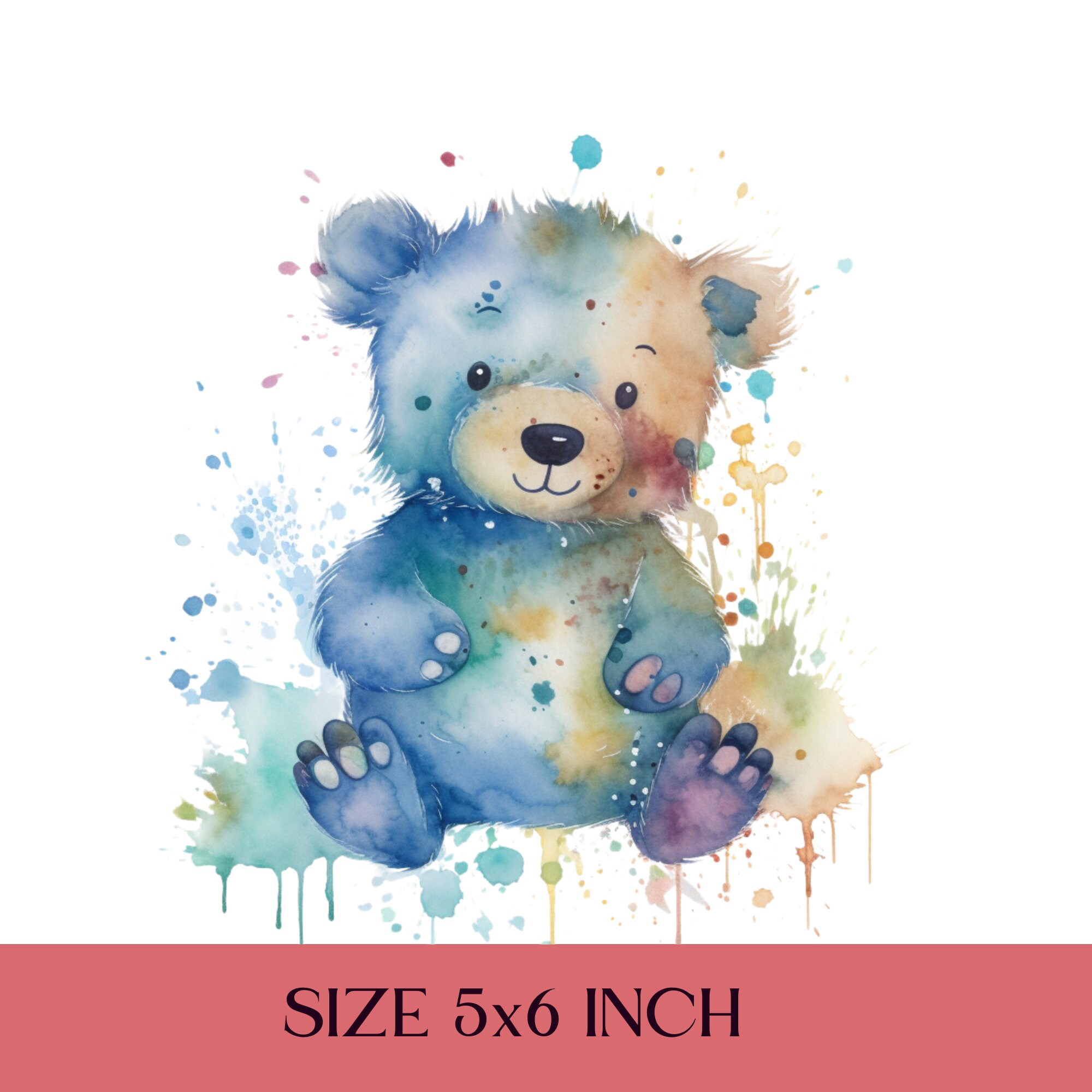 Baby Bear Clipart Watercolor Clipart Bear Cute Forest - Etsy