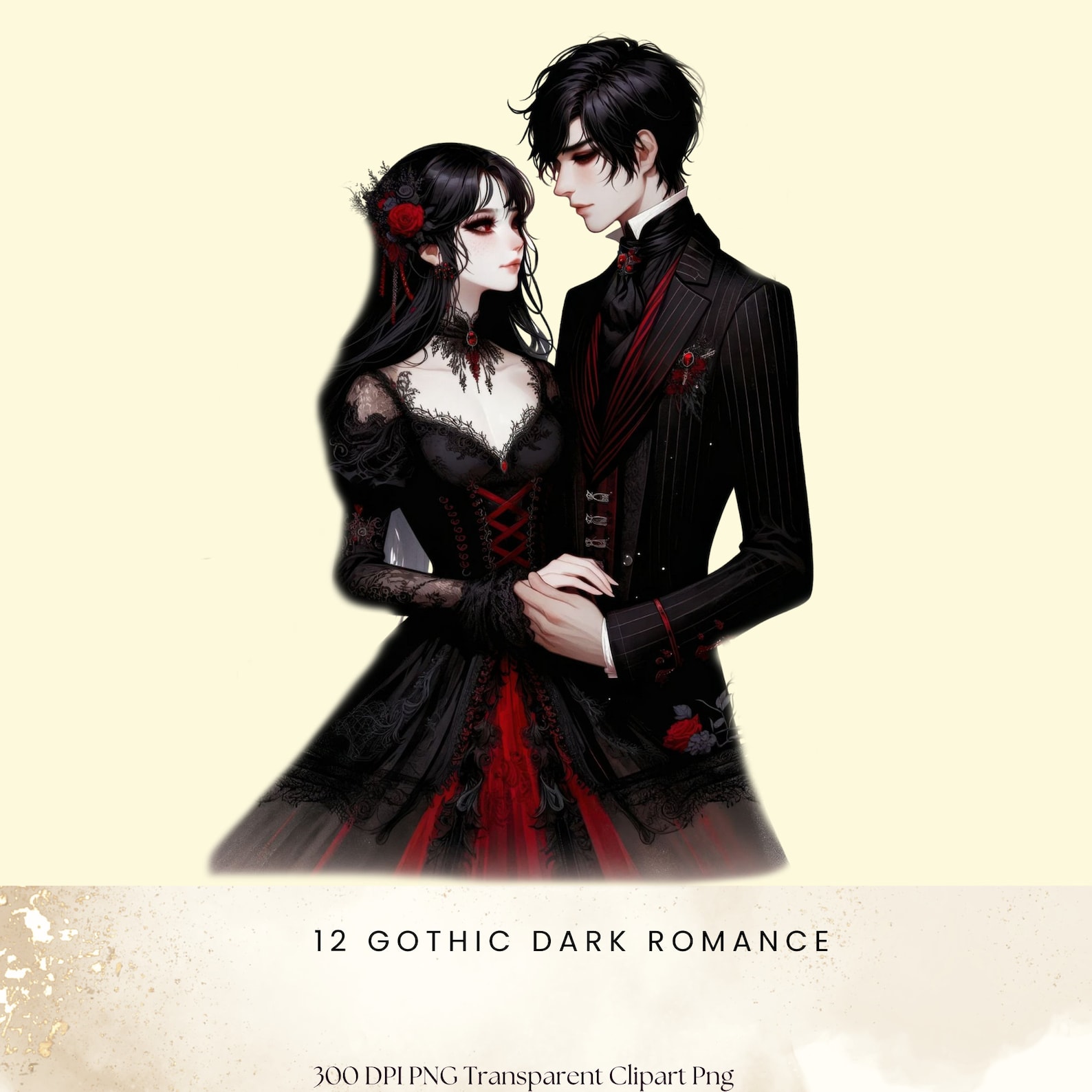 Dark Romance Clipart, Book of Shadows, Valantines Day Clipart, Fashion ...