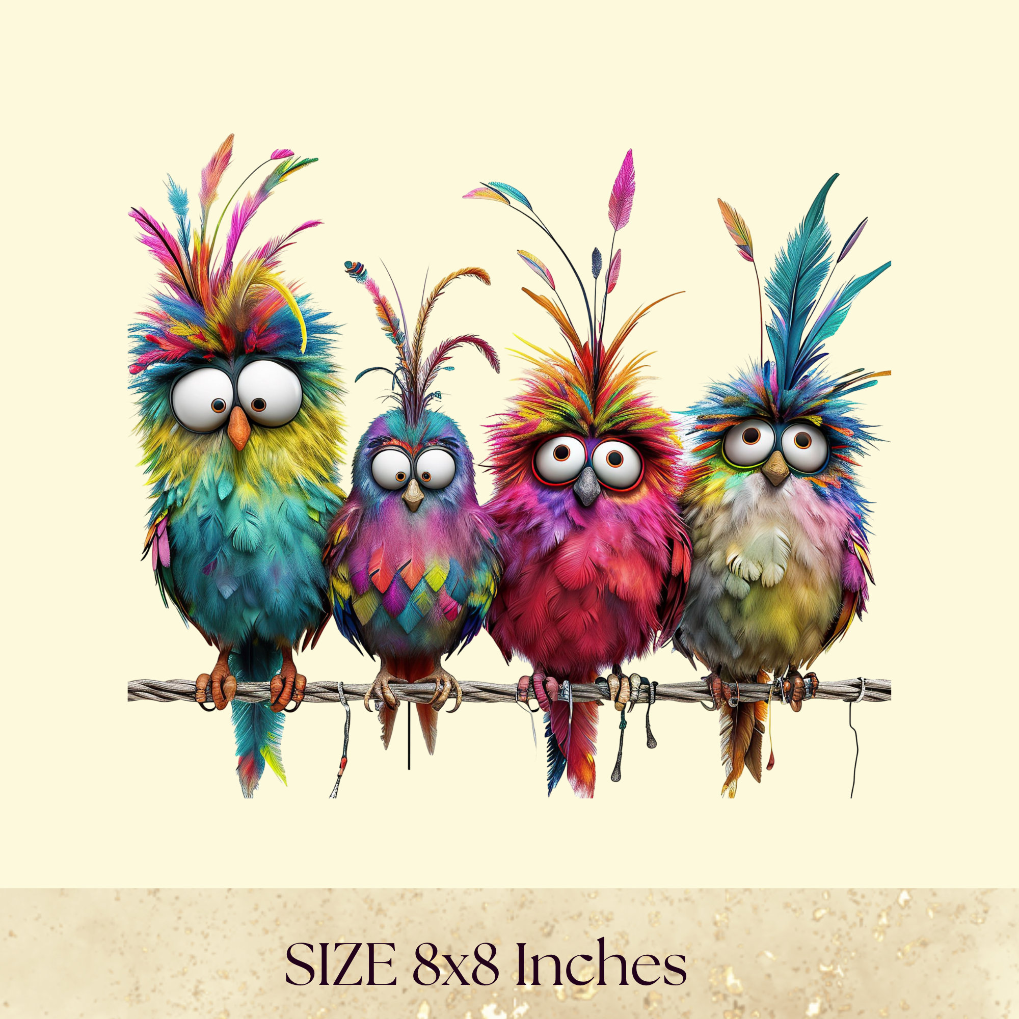 Quirky Bird Clip Art, Birds on A Wire, Funny Birds, Pets Clipart ...