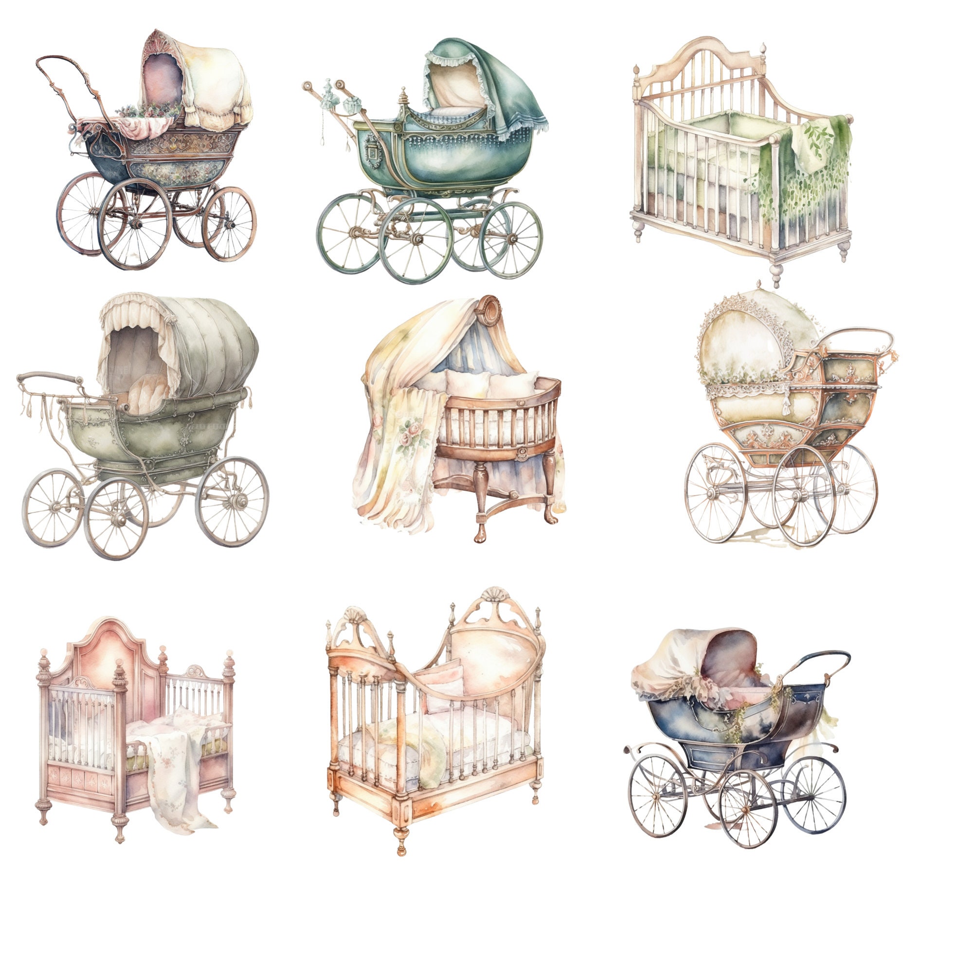 Vintage Victorian Baby Stroller Clipart Baby Carriage Image - Etsy