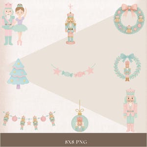 Pastel Nutcracker Christmas Clipart Set, Sugar Plum Fairy, Ballerina ...