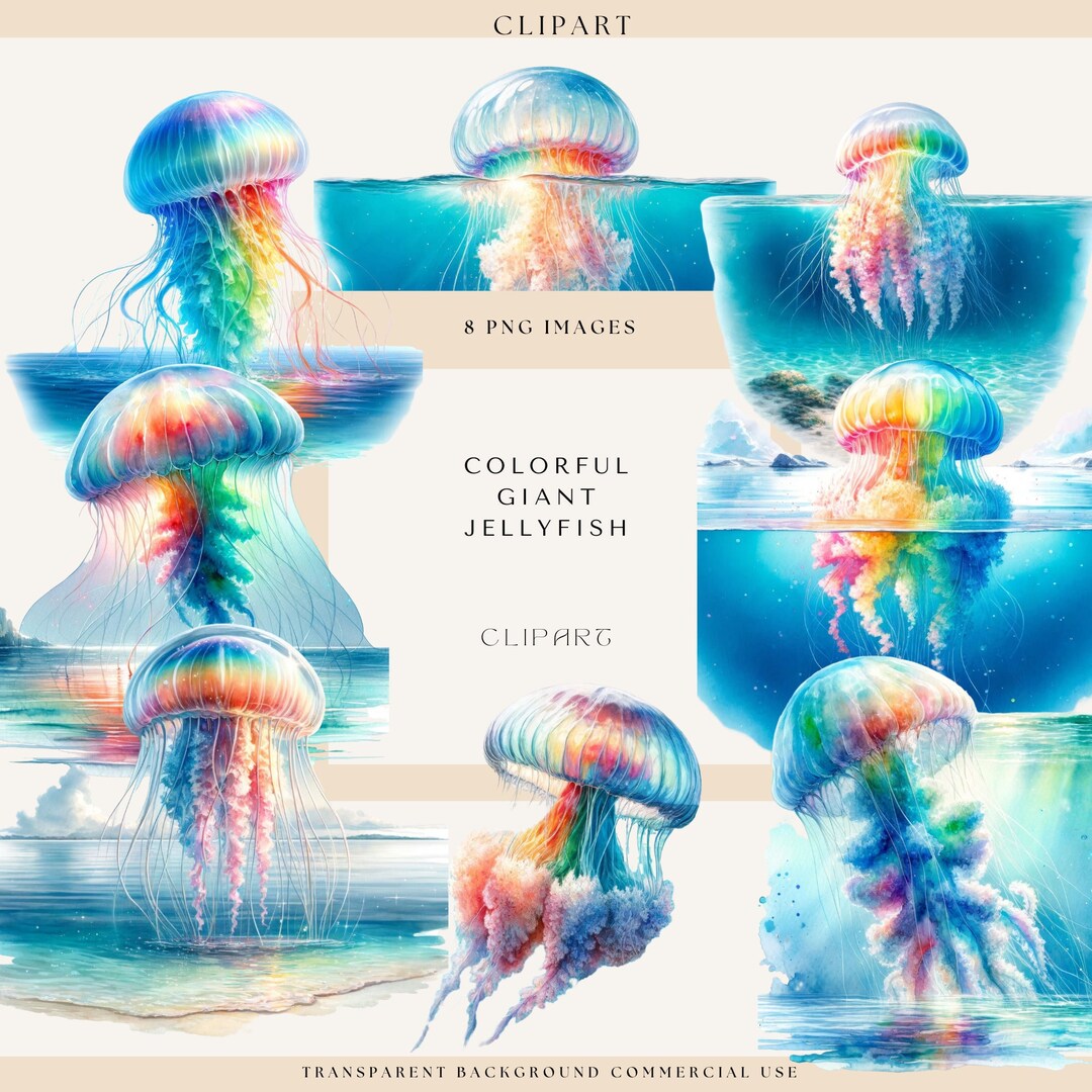 Ocean Clipart, Nautical Clipart, Jellyfish Clip Art, Jellyfish Png ...