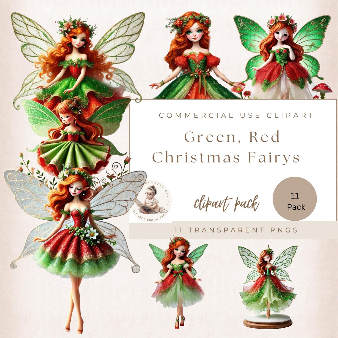 Christmas Fairy Clipart, Fairy Clipart, Fairy Tale Clipart, Christmas ...