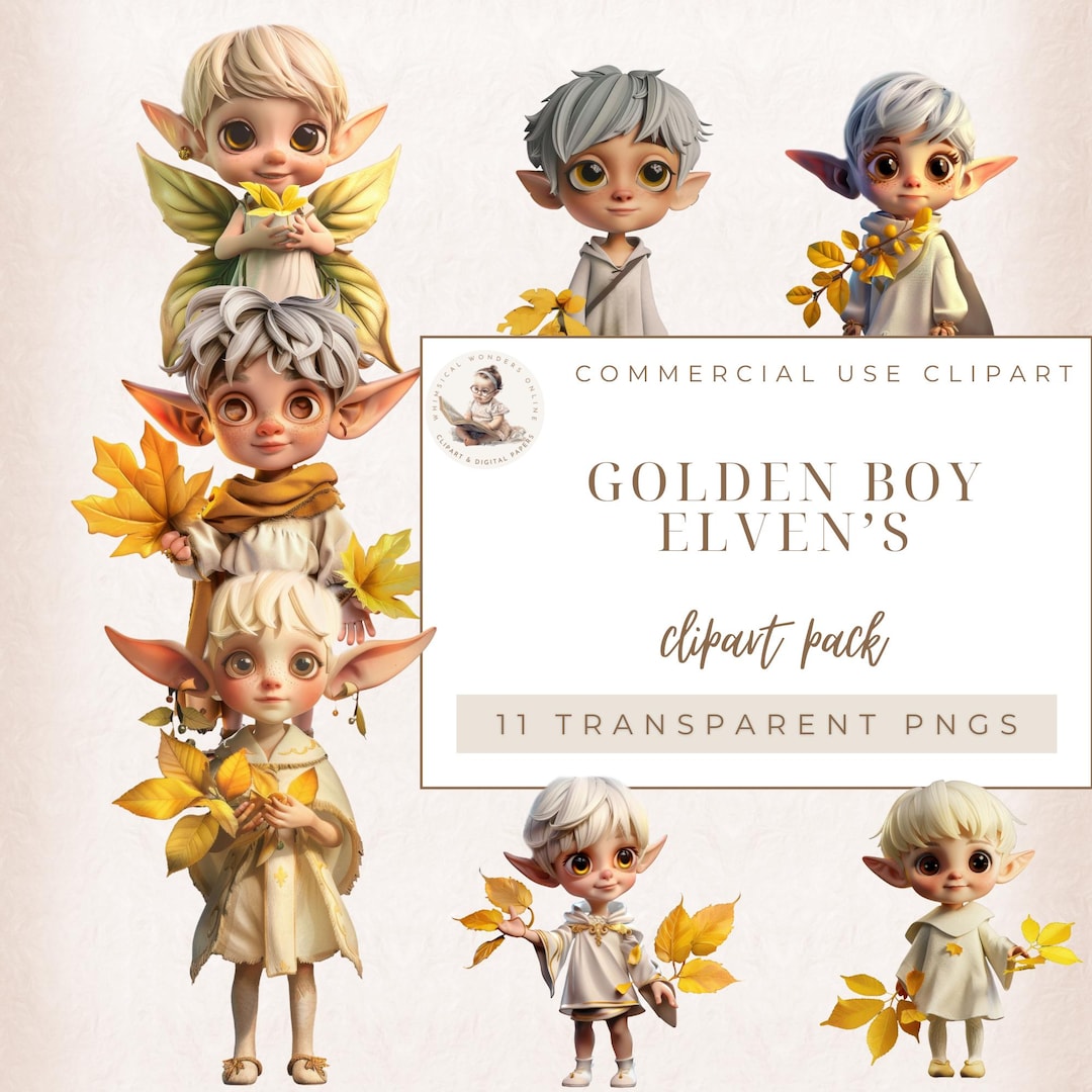 Golden Elven's Graphics, Little Elf Clipart, Fantasy Clipart, Fairytale ...