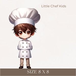 Little Chef Clipart, Watercolor Clipart, Kids Cooking Clipart, Clipart ...